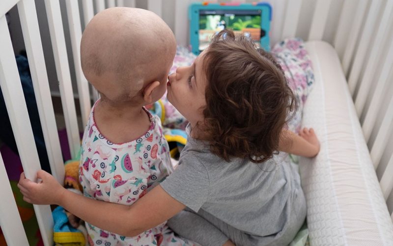 Twins are inseparable after one is treated for brain cancer at St. Jude ...